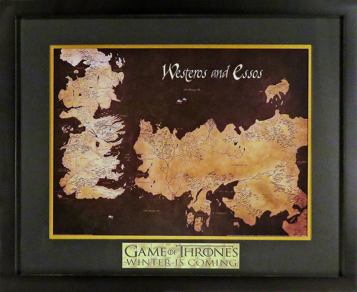 Game Of Thrones "Map of Westeros and Essos" Framed Display – Behind the ...